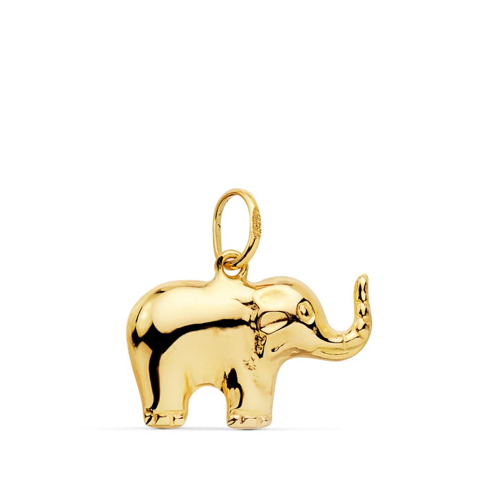 18K Smooth Elephant Pendant 16x10 mm – Sanchis Salcedo
